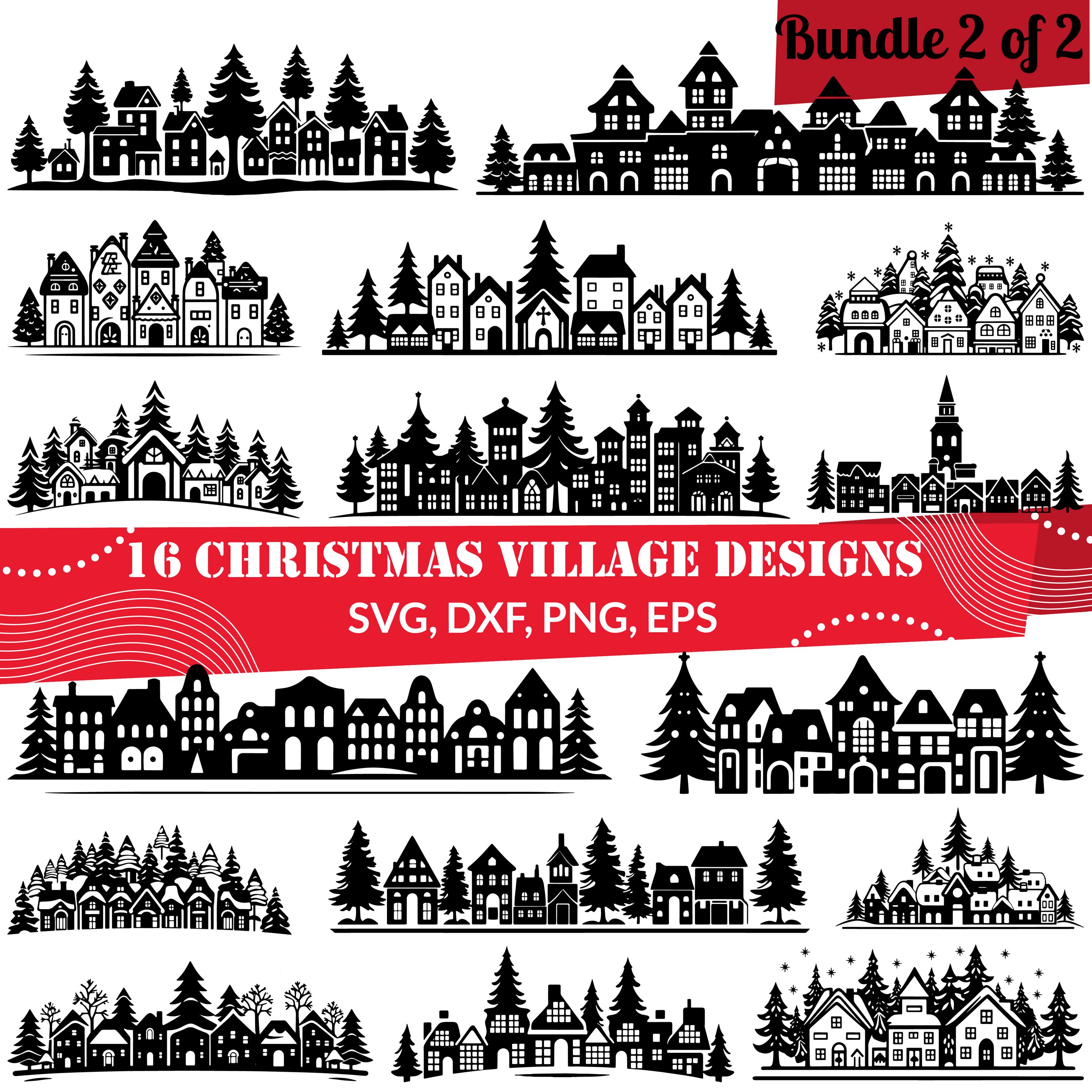 Christmas Village SVG Bundle, Christmas Houses Svg, Winter Village Svg ...