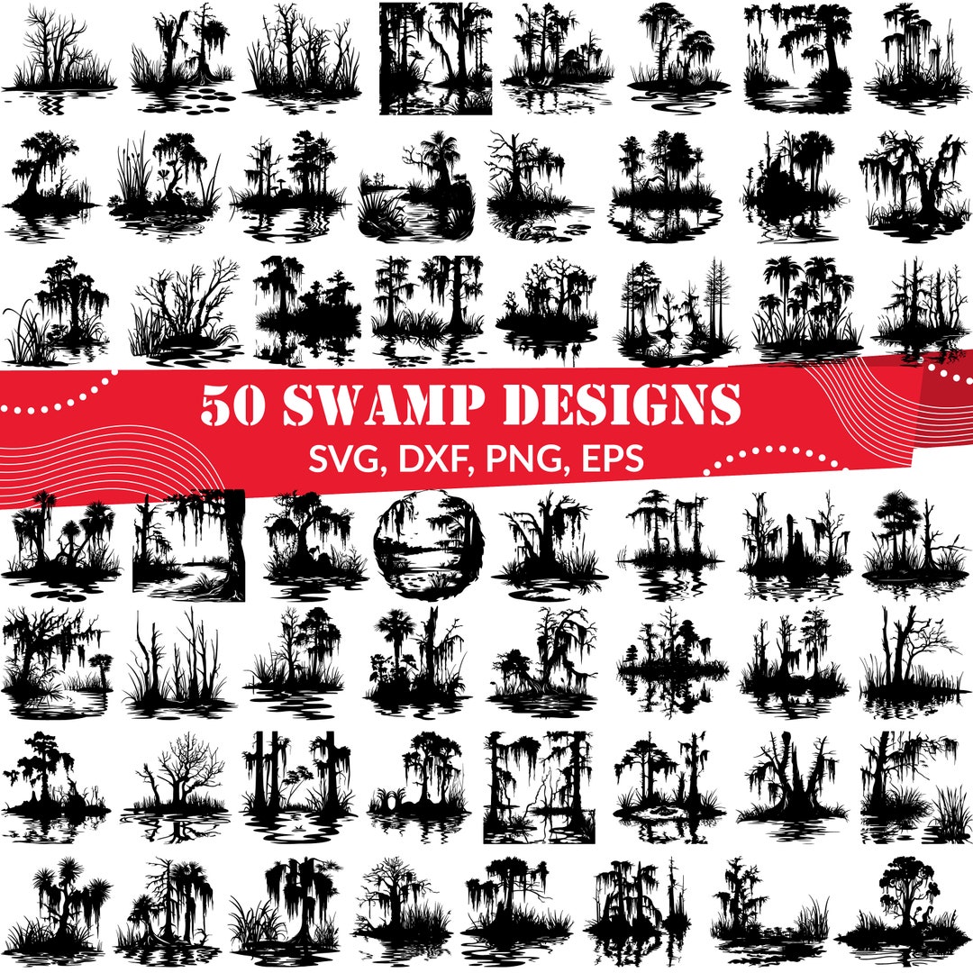 Swamp SVG Bundle, Swamp Dxf, Bacon Png, Swamp Vector, Swamp Outline ...