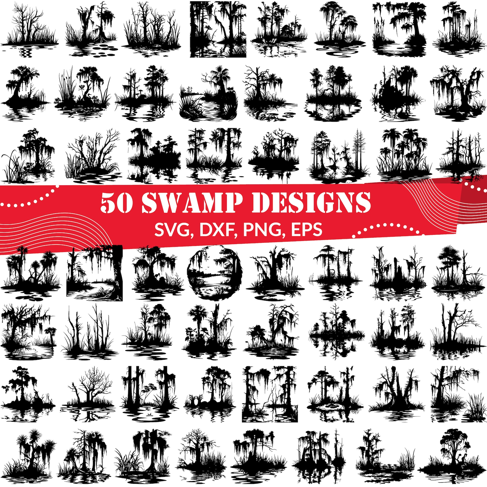 Swamp SVG Bundle, Swamp Dxf, Bacon Png, Swamp Vector, Swamp Outline ...