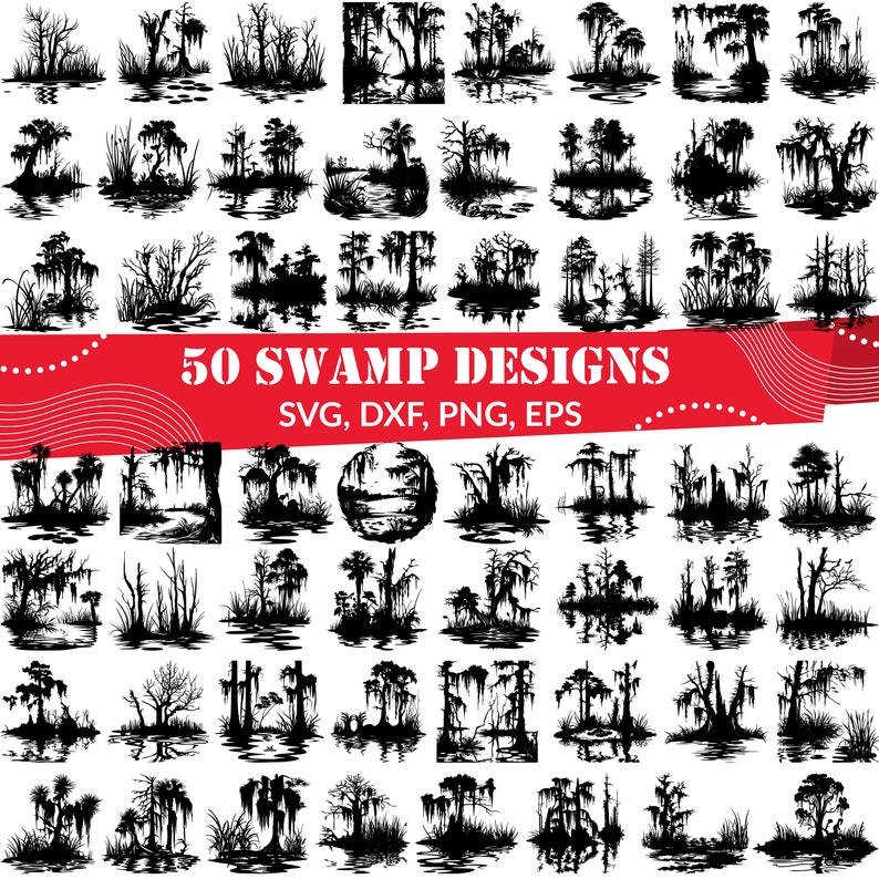 Swamp SVG Bundle, Swamp Dxf, Bacon Png, Swamp Vector, Swamp Outline ...