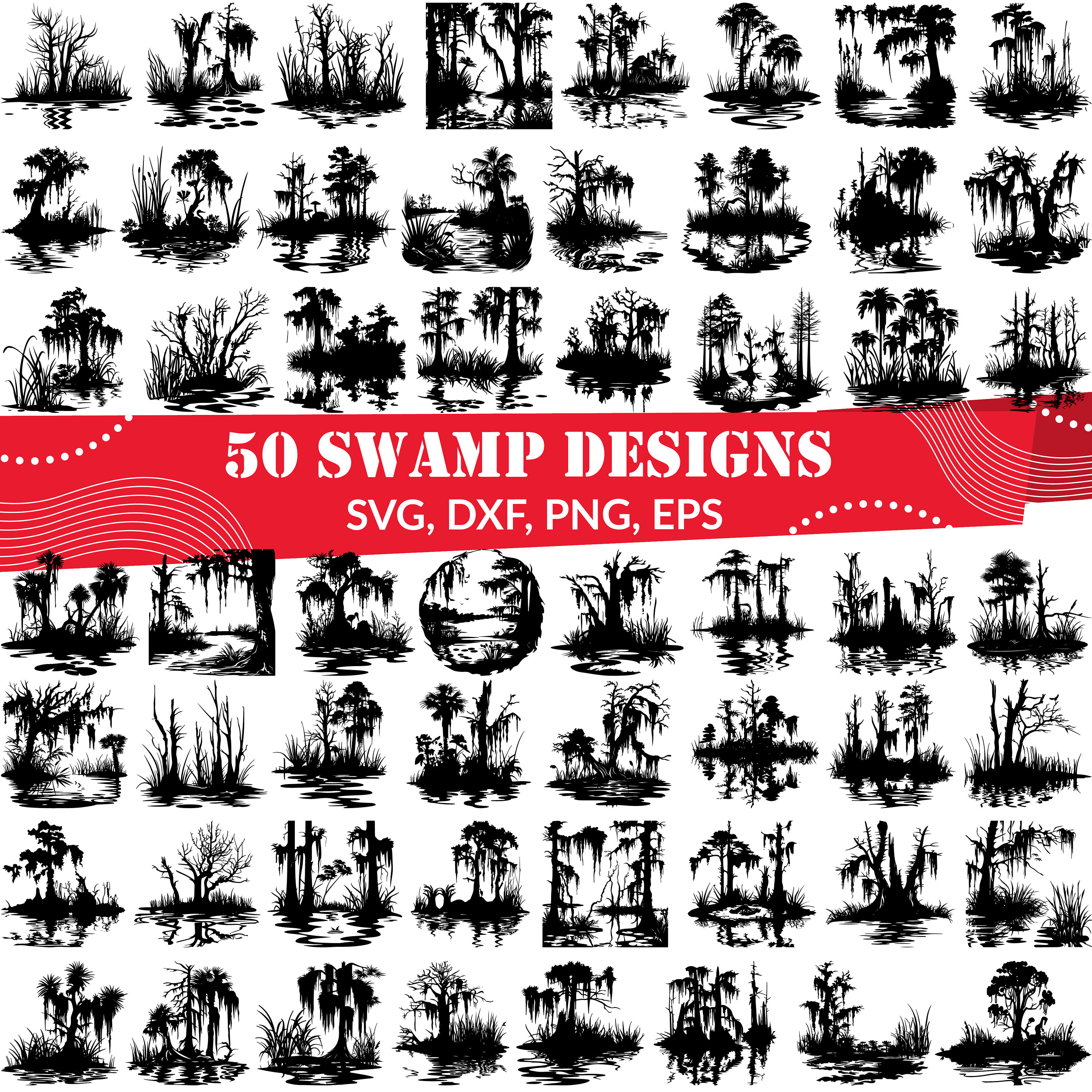 Swamp SVG Bundle, Swamp Dxf, Bacon Png, Swamp Vector, Swamp Outline ...