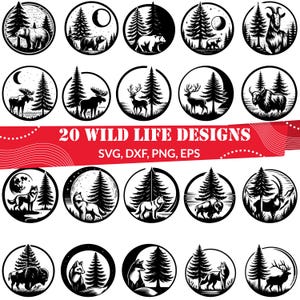 Wild Life Scene SVG Bundle, Wild Animals Svg, Wild Life Dxf, Wild Life ...