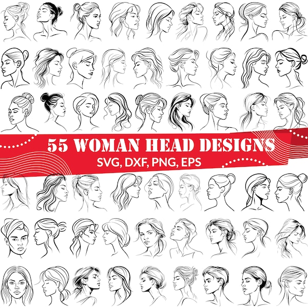 Woman Head Svg - Etsy