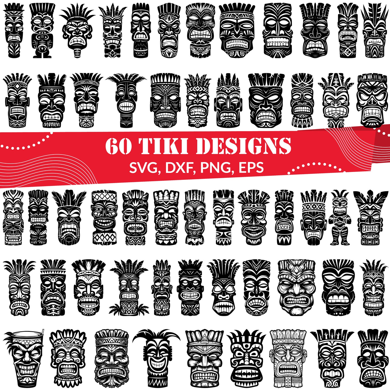 Tiki SVG Bundle, Tiki Dxf, Tiki Png, Tiki Eps, Tiki Vector, Tiki Cut ...