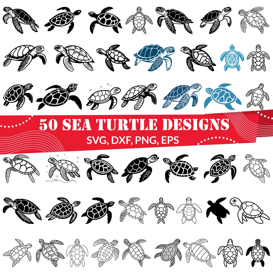 Sea Turtle SVG Bundle, Tortoise Svg, Sea Turtle Dxf, Sea Turtle Png ...