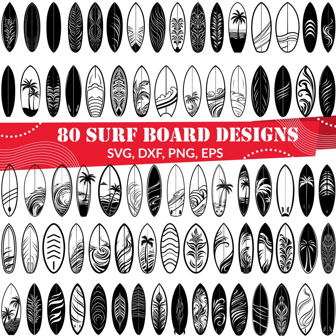 Surf Board SVG Bundle, Surf Board Dxf, Surf Board Png, Surf Board ...