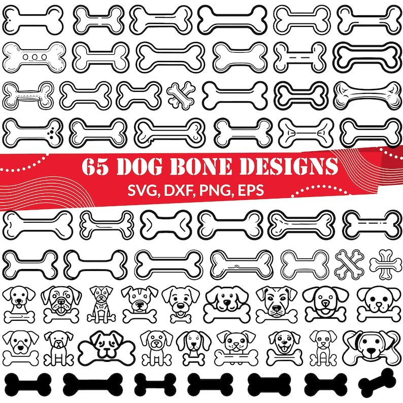 Dog Bone SVG Bundle, Dog Bone Dxf, Dog Bone Png, Dog Bone Vector, Dog ...