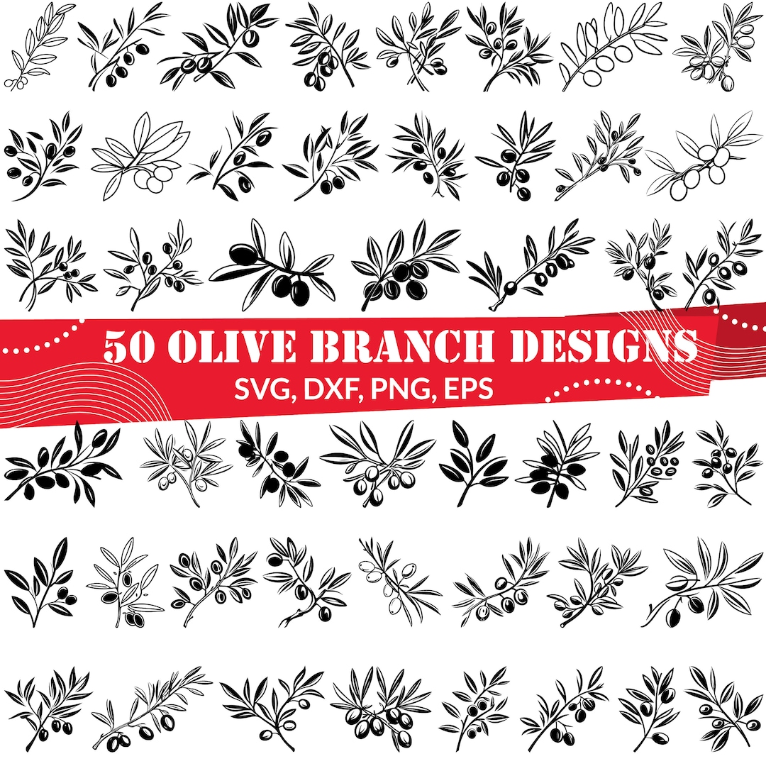 Olive Branch SVG Bundle, Olive Tree Svg, Olive Branch Dxf, Olive Branch ...