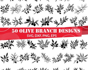 Olive Branch SVG Bundle, Olive Tree Svg, Olive Branch Dxf, Olive Branch ...