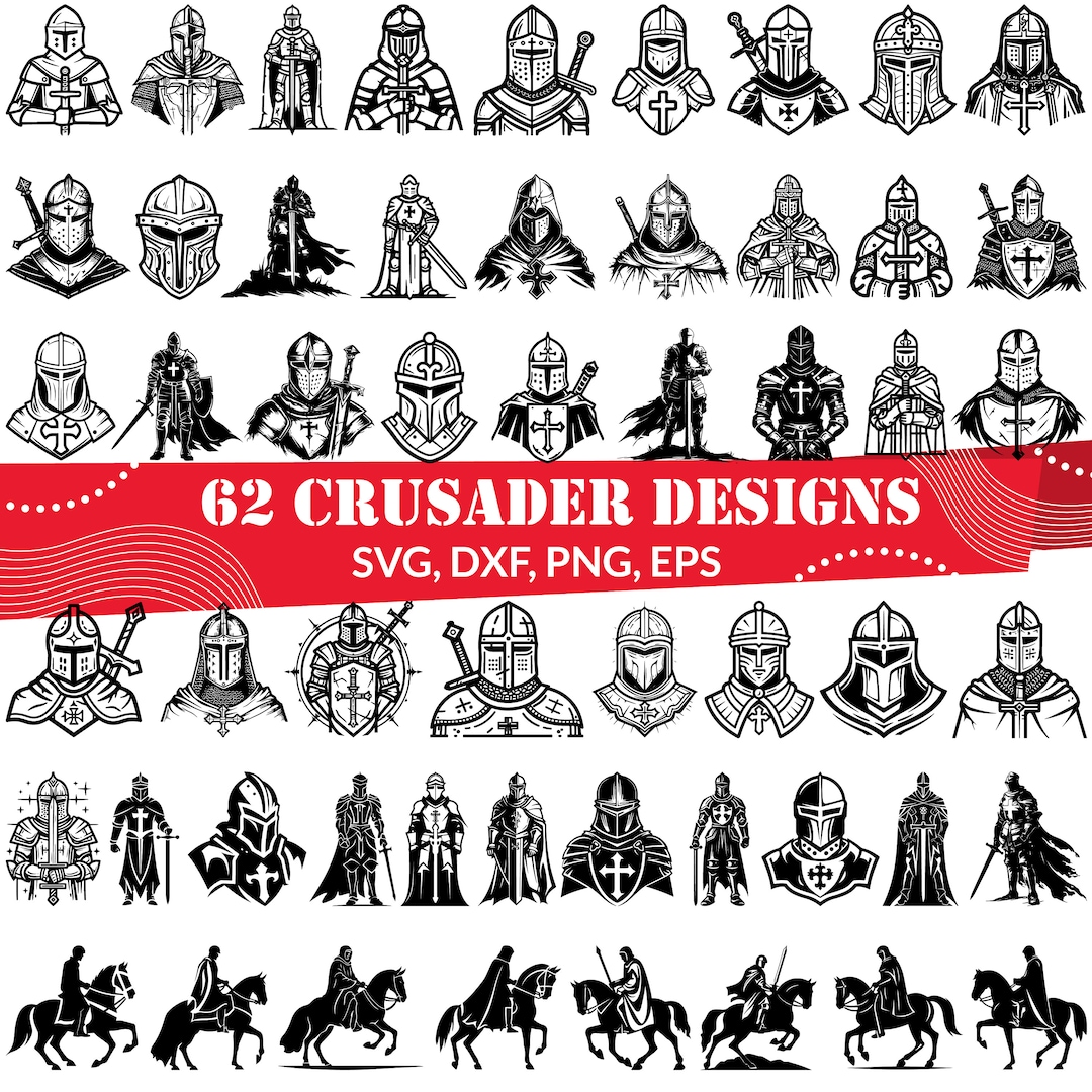 Crusader SVG Bundle, Medieval Svg, Crusader Knight Svg, Crusader Dxf ...
