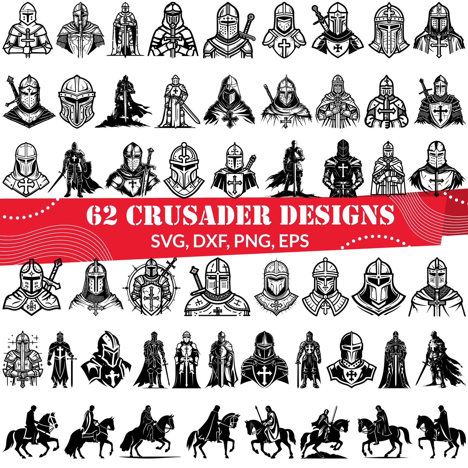 Crusader SVG Bundle, Medieval Svg, Crusader Knight Svg, Crusader Dxf ...