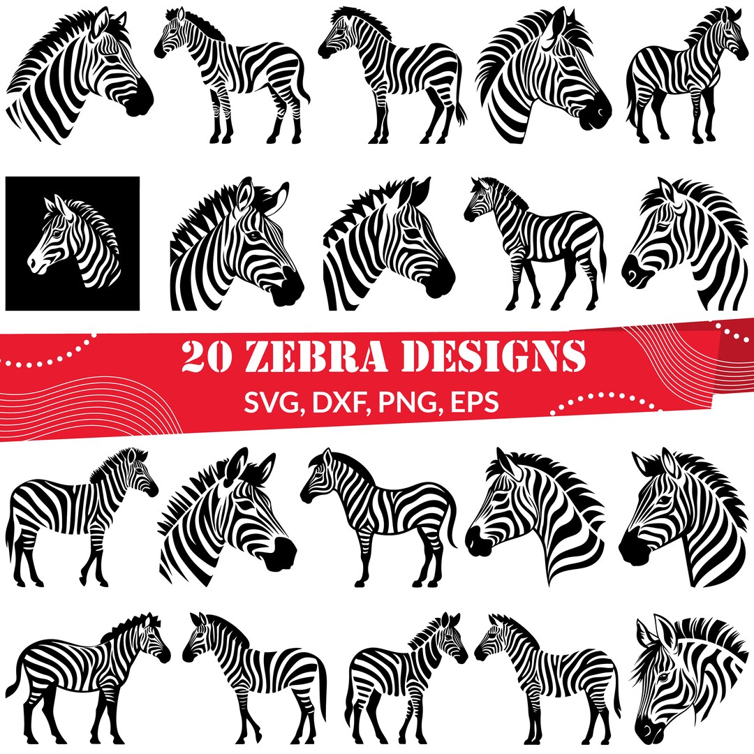 Zebra SVG Bundle, Zebra Face Svg, Zebra Head Svg, Zebra Dxf, Zebra Png ...