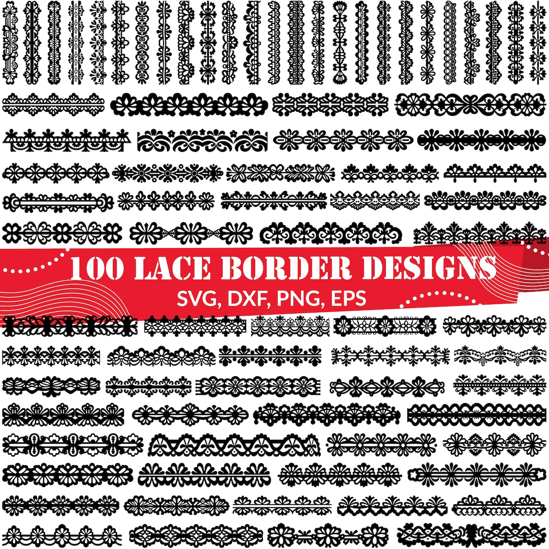 Lace Border SVG Bundle, Lace Border Dxf, Lace Border Png, Lace Border ...