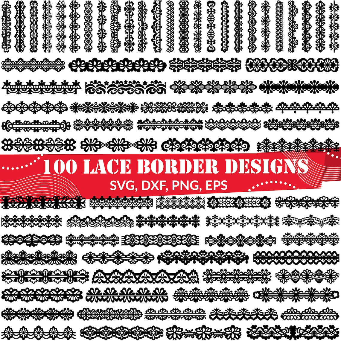 Lace Border SVG Bundle, Lace Border Dxf, Lace Border Png, Lace Border ...