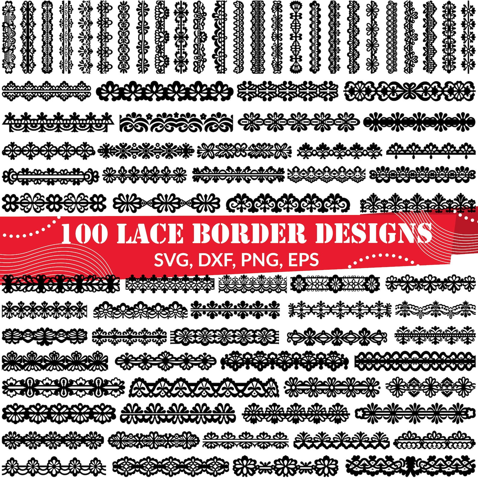Lace Border SVG Bundle, Lace Border Dxf, Lace Border Png, Lace Border ...