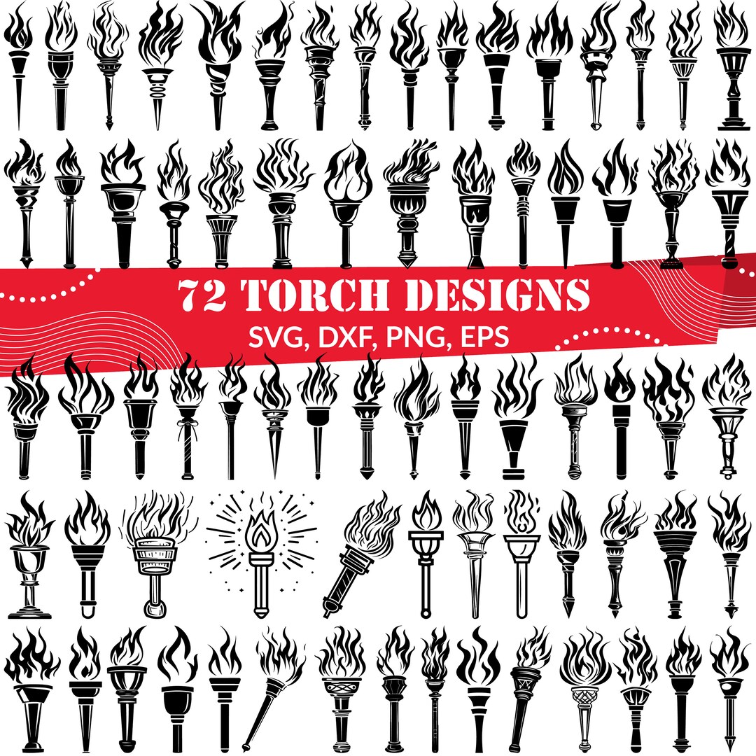 Torch SVG Bundle, Burning Torch Svg, Fire Torch Svg, Torch Light Svg ...