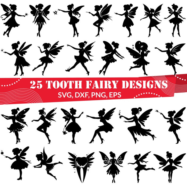 25 Tooth Fairy Silhouette SVG – Cute Fairy Clipart for Kids Crafts ...