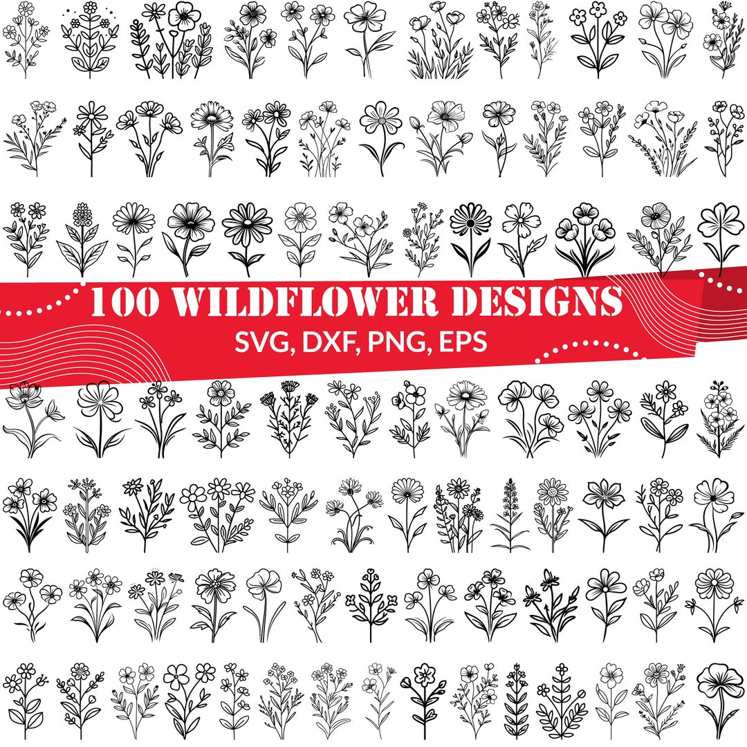 Wildflower SVG Bundle, Floral Svg, Flower Bundle,wildflower Dxf ...
