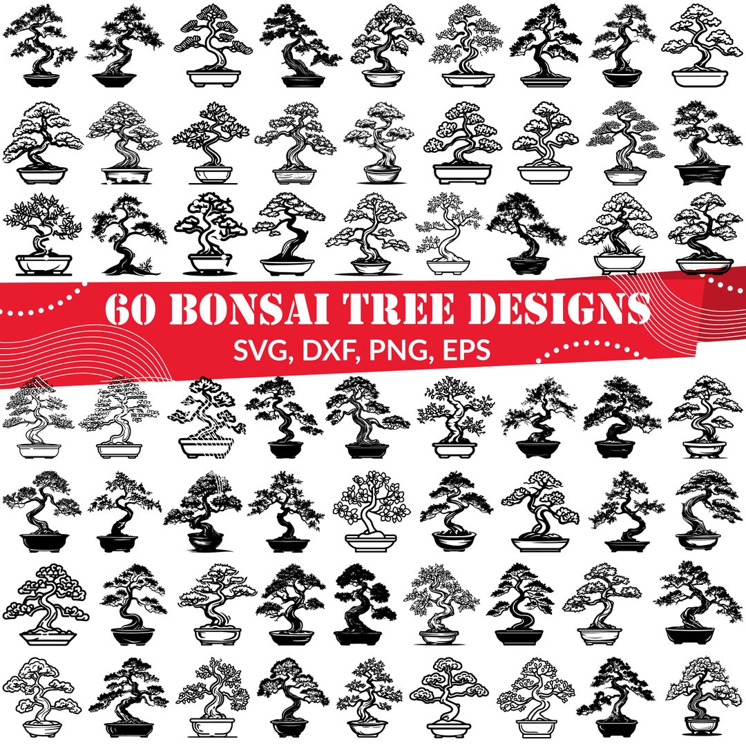 Bonsai Tree SVG Bundle, Bonsai Tree Dxf, Bonsai Tree Png, Bonsai Tree ...