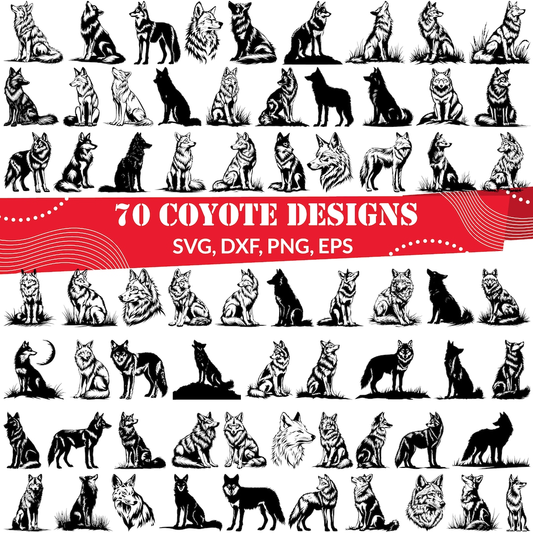 Coyote SVG Bundle, Coyote Dxf, Coyote Png, Coyote Vector, Coyote ...