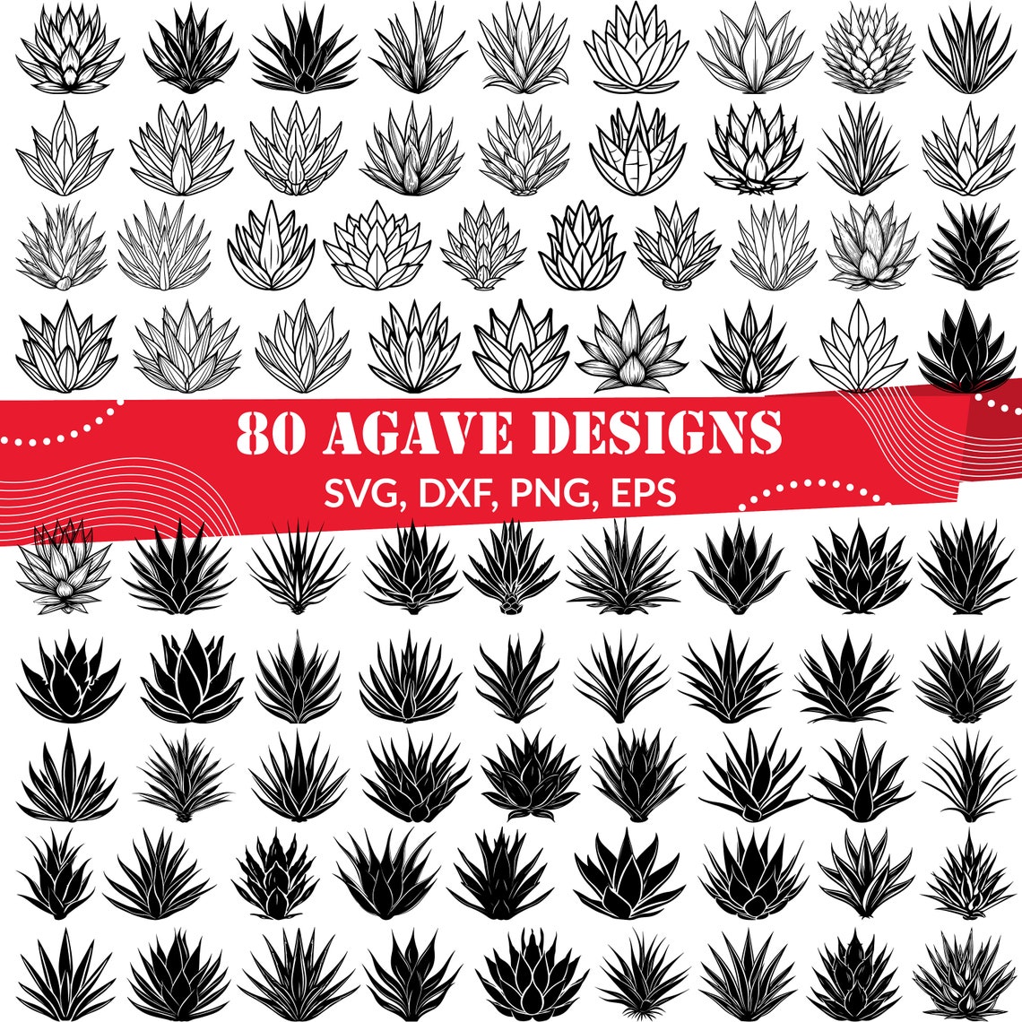 Agave SVG Bundle, Agave Dxf, Agave Png, Agave Vector, Agave Outline ...
