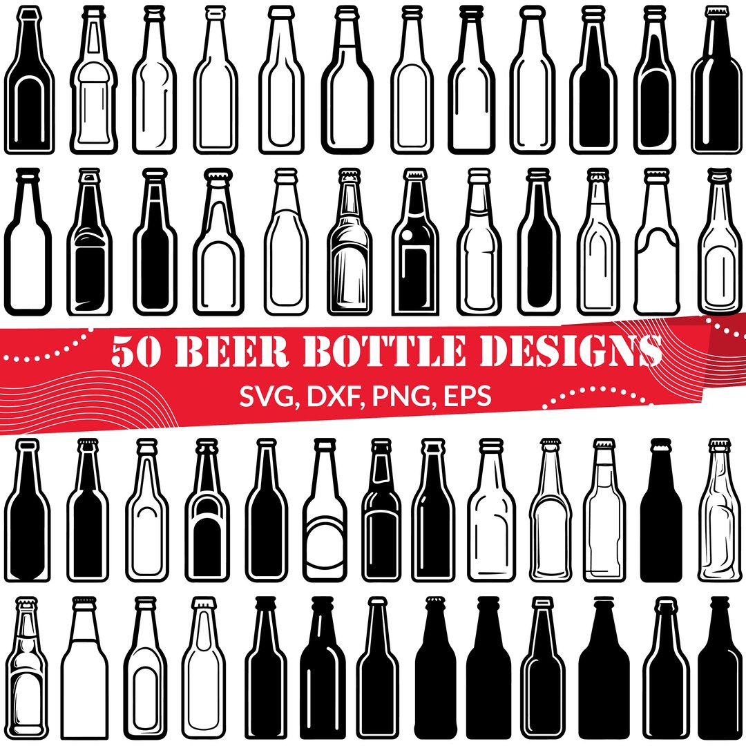 Beer Bottle SVG Bundle, Glass Bottle Svg,beer Bottle Dxf, Beer Bottle ...
