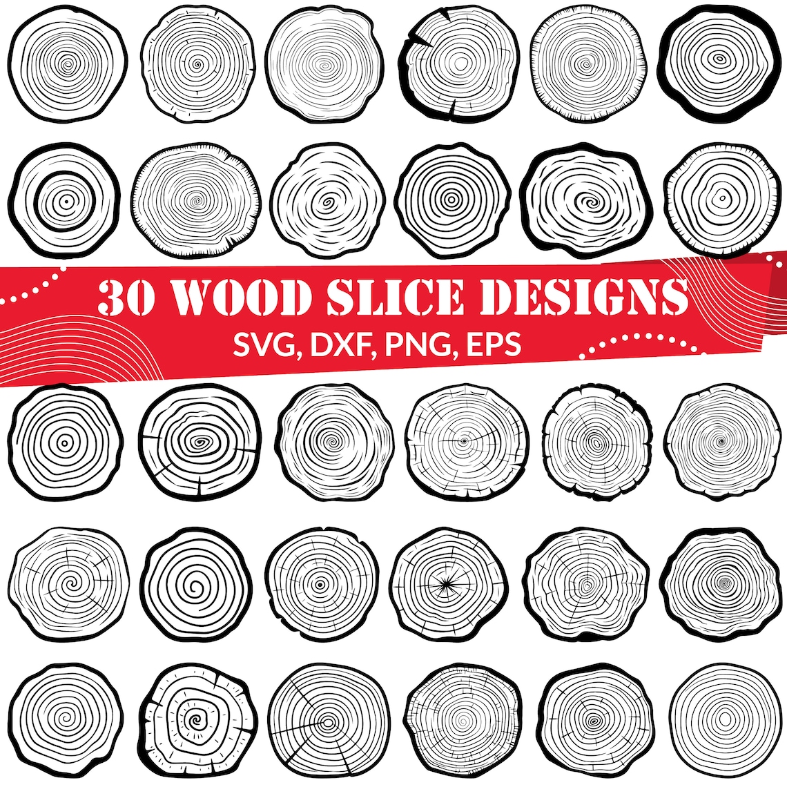 Wood Slice SVG Bundle, Wood Rings Svg, Cutting Wood Svg, Woodcutter Svg ...
