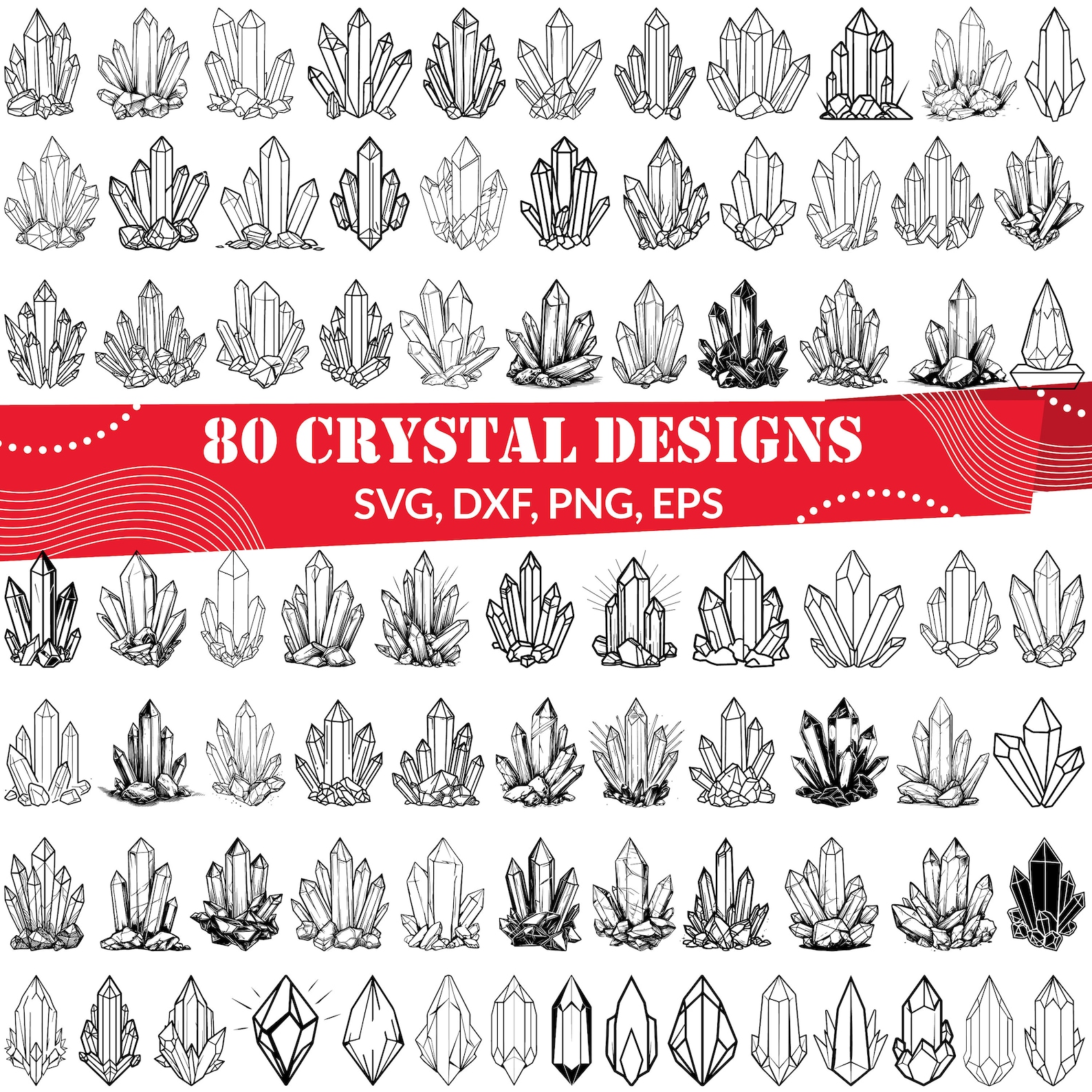 Crystal SVG Bundle, Crystal Dxf, Crystal Png, Crystal Vector, Crystal ...