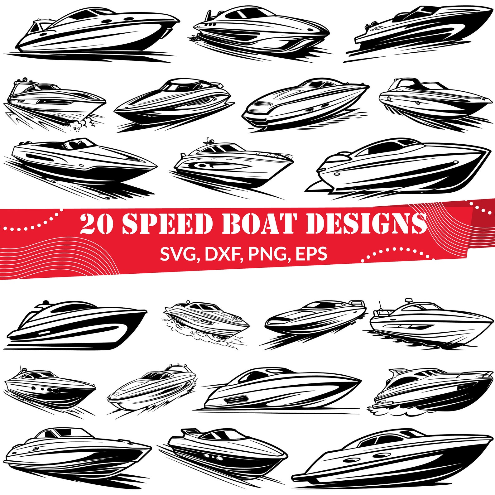 Speed Boat SVG Bundle, Speed Motorboat Svg, Speed Boat Dxf, Speed Boat ...