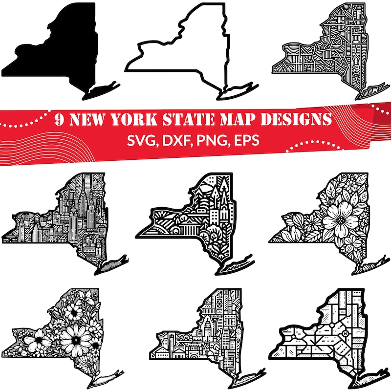 Map of New York - Etsy