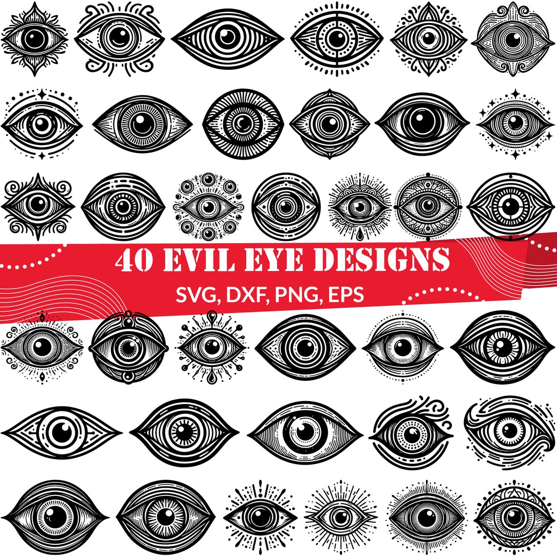 Evil Eye SVG Bundle, Evil Eye Dxf, Evil Eye Png, Evil Eye Vector, Evil ...