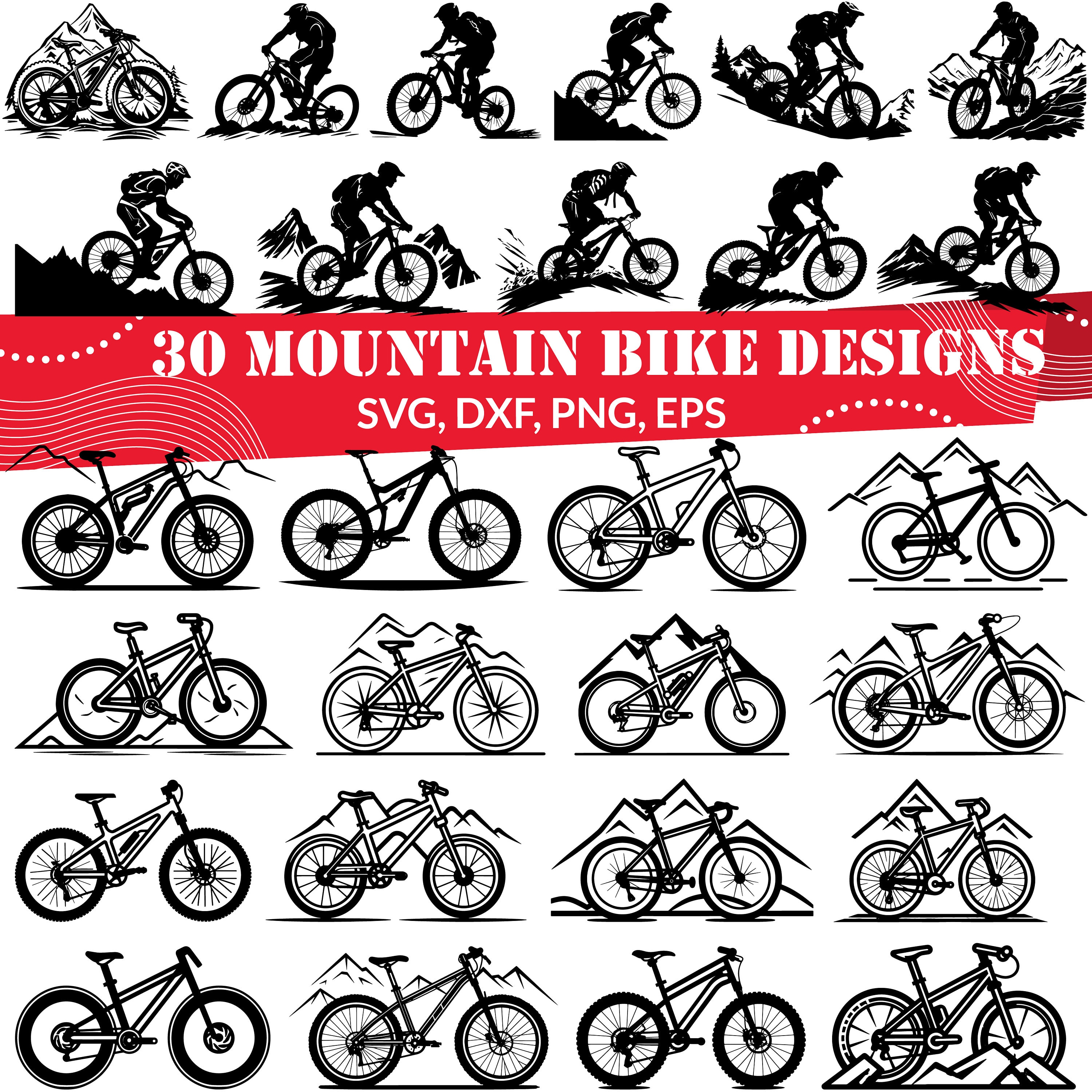 Mountain Bike SVG Bundle, Mountain Bike Dxf, Mountain Bike Png ...