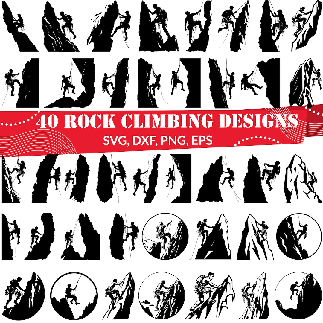 Rock Climbing SVG Bundle, Climbers Svg,rock Climbing Dxf, Rock Climbing ...