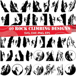 Rock Climbing SVG Bundle, Climbers Svg,rock Climbing Dxf, Rock Climbing ...