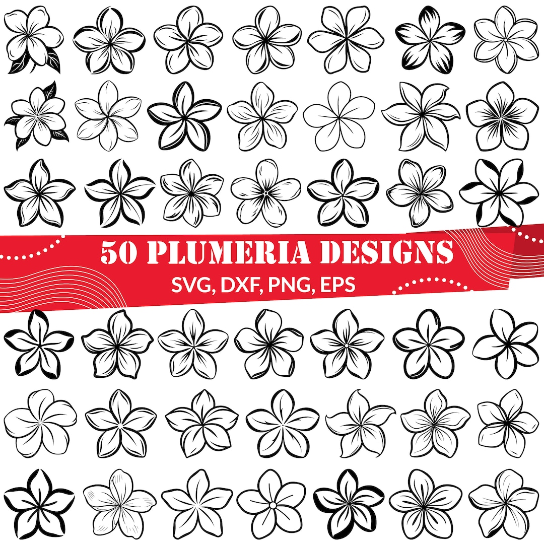 Plumeria SVG Bundle, Hawaiian Plumeria Svg, Plumeria Dxf, Plumeria Png ...