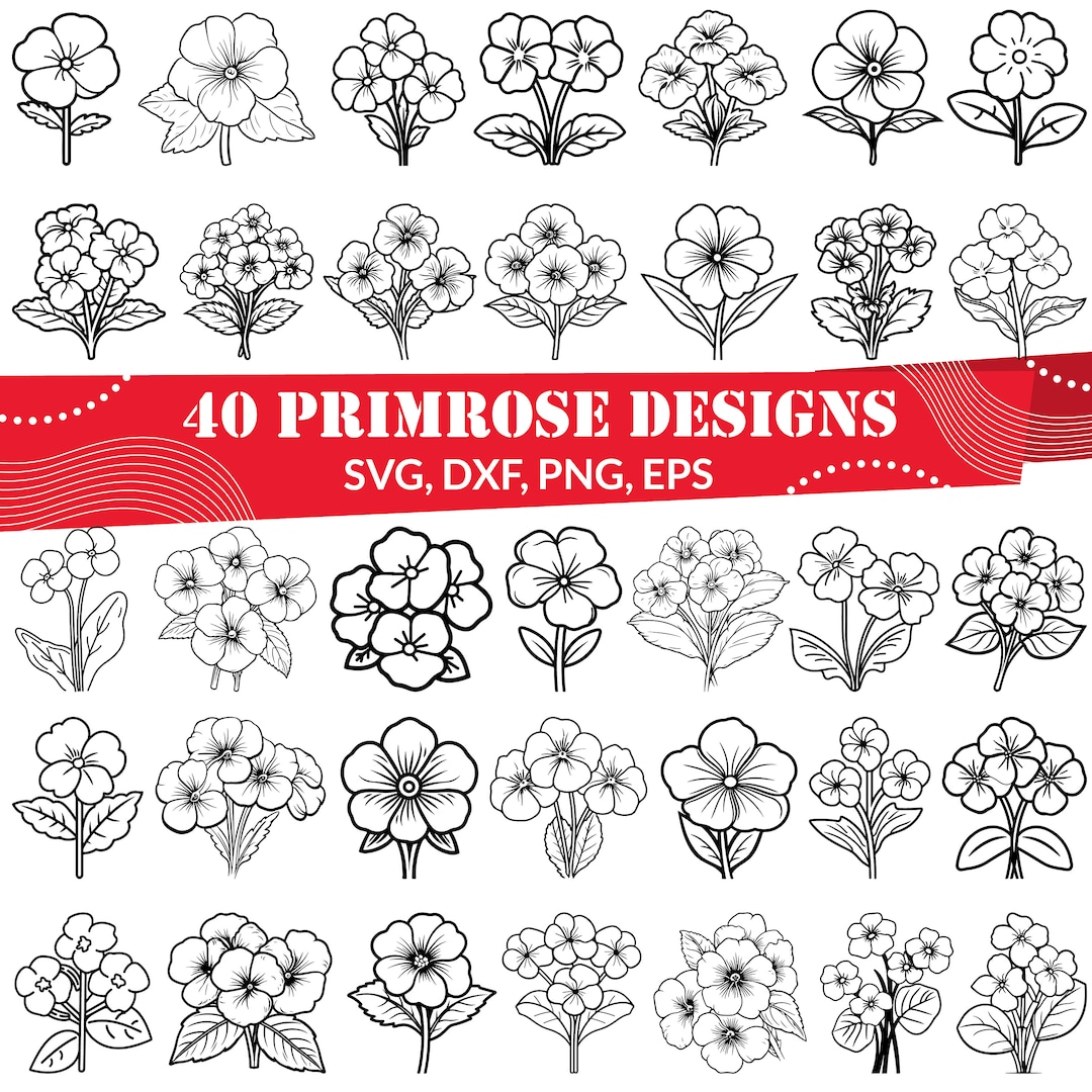 Primrose SVG Bundle, Primrose Line Art, Primrose Dxf, Primrose Png ...