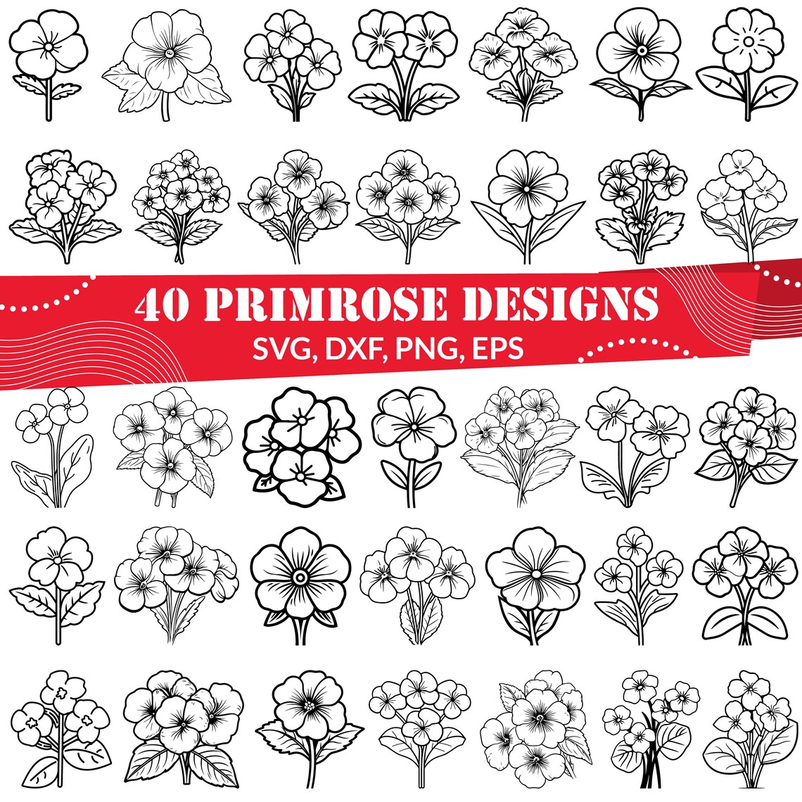 Primrose SVG Bundle, Primrose Line Art, Primrose Dxf, Primrose Png ...
