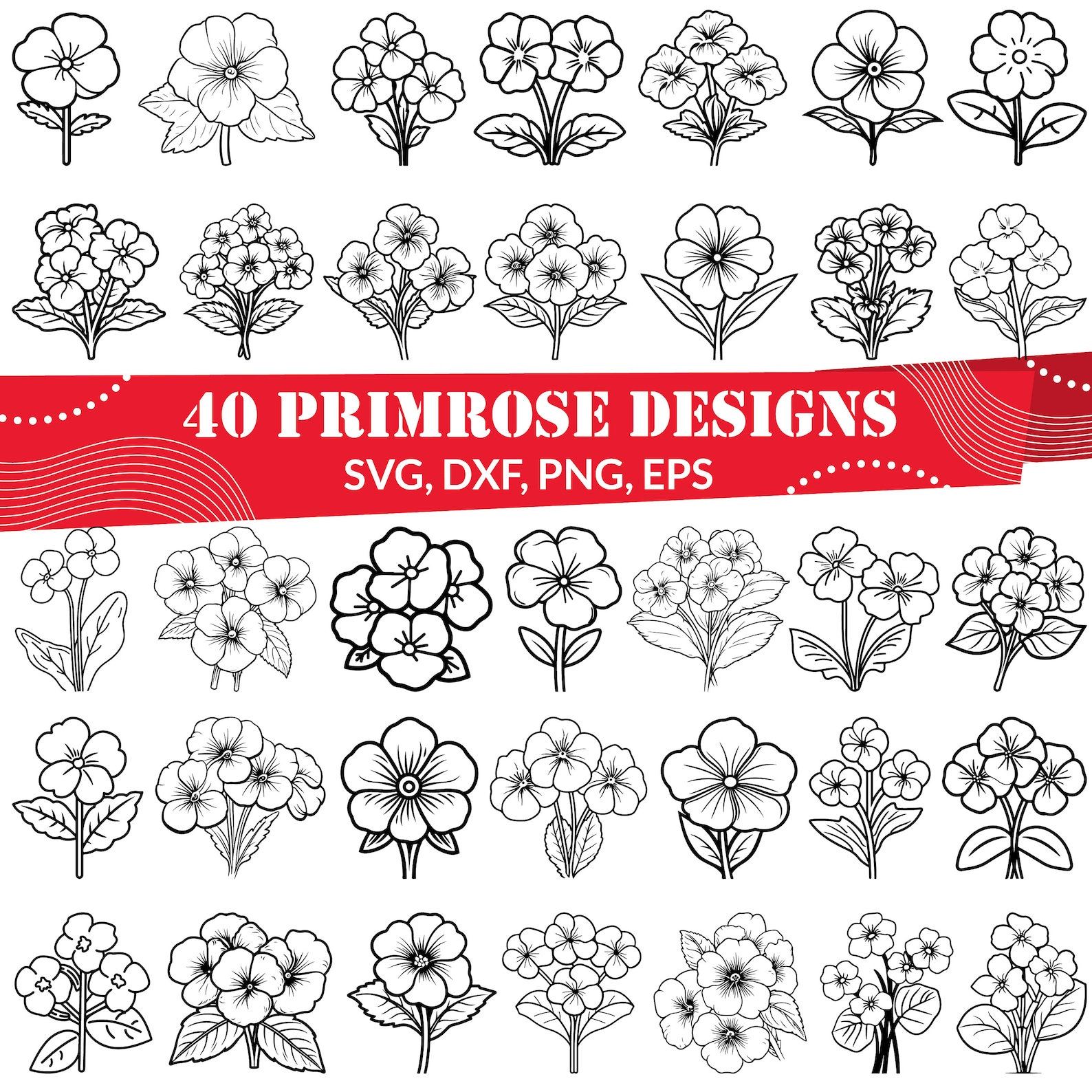 Primrose SVG Bundle, Primrose Line Art, Primrose Dxf, Primrose Png ...