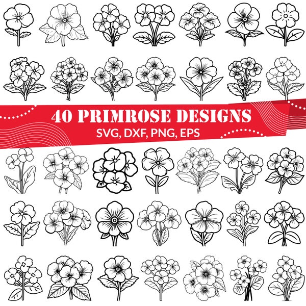 Primrose Flower Svg - Etsy