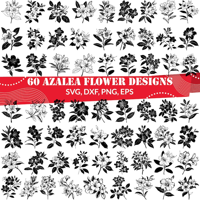 Azalea Flower SVG Bundle, Azalea Flower Dxf, Azalea Flower Png, Azalea ...