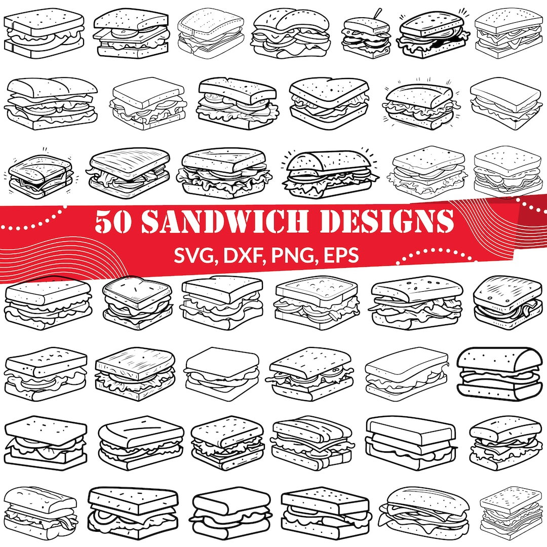 Sandwich SVG Bundle, Sandwich Dxf, Lunch Svg, Sandwich Png, Sandwich ...