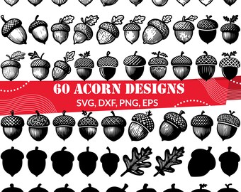 High Quality Acorn SVG Bundle, Acorn Dxf, Acorn Png, Acorn Vector ...