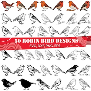 Robin Bird SVG Bundle, Robin Bird Dxf, Robin Bird Png, Robin Bird Eps ...