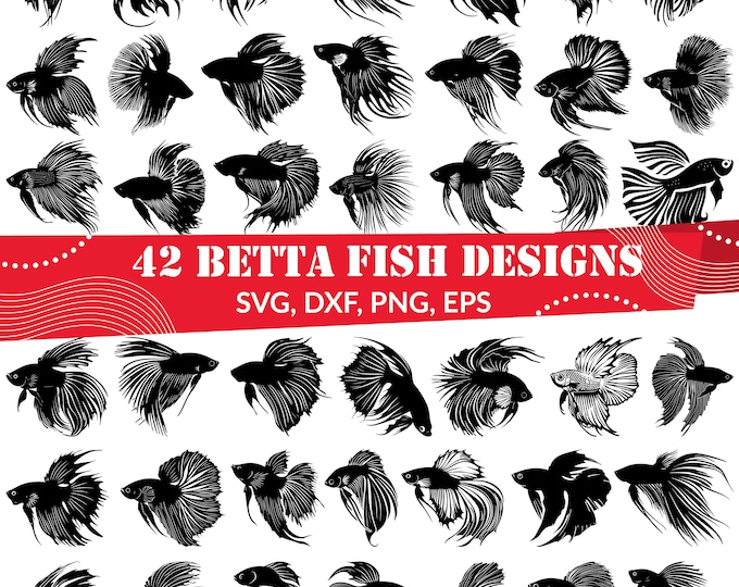 Betta Fish Silhouette SVG, Svg, Dxf, Cricut, Silhouette Cut File ...