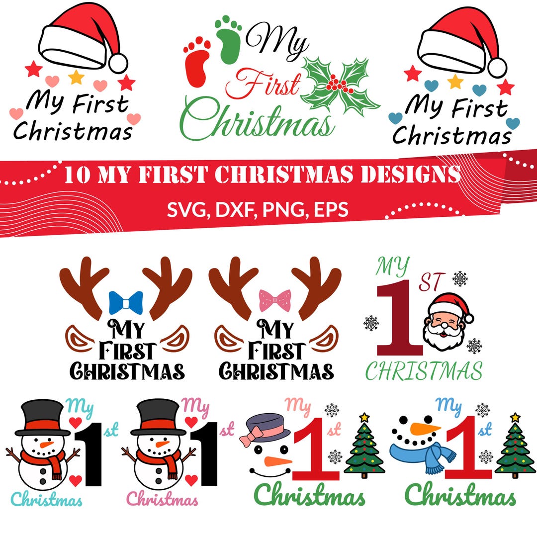 My First Christmas PNG Bundle – Baby’s First Christmas Clipart, Cute ...