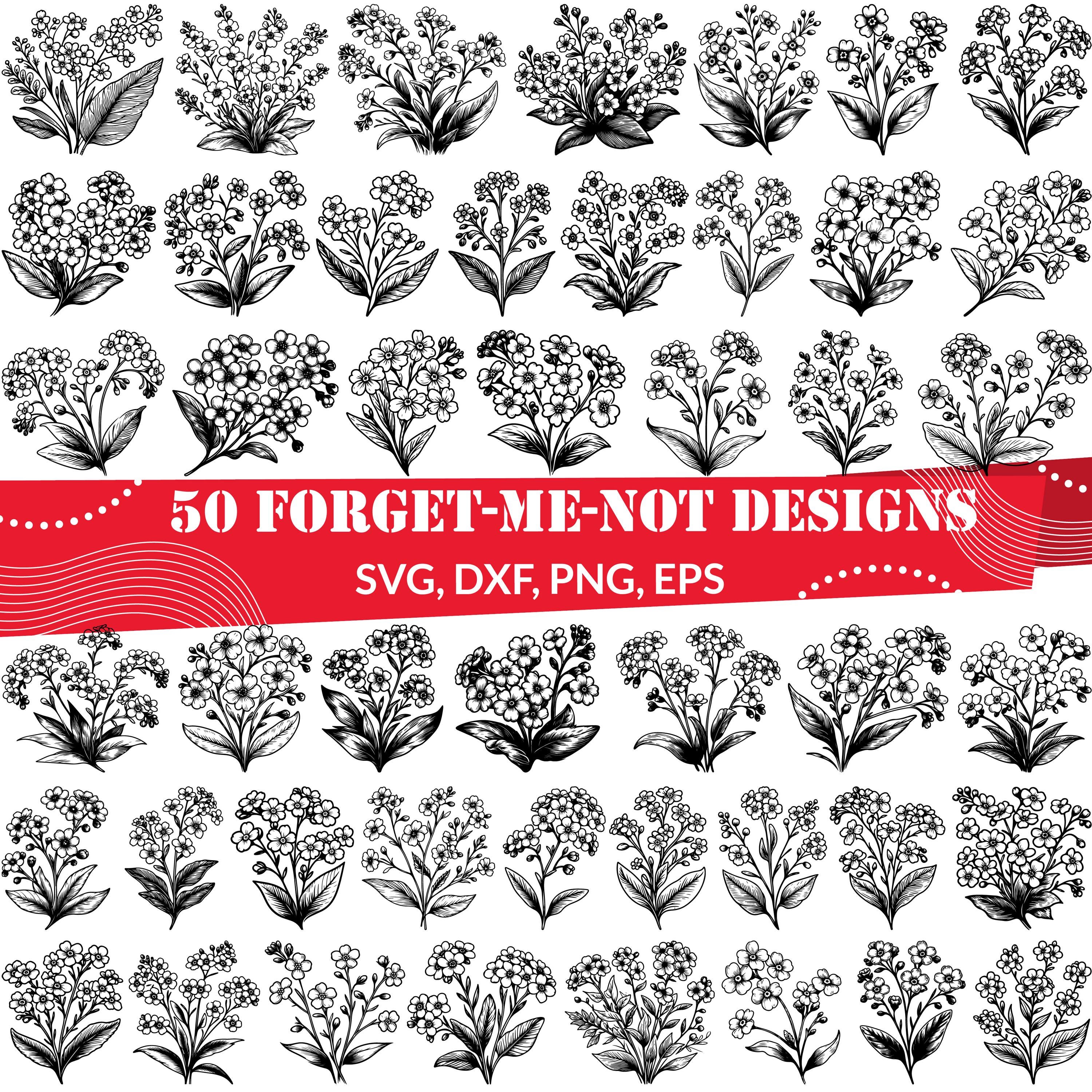 Forget-me-not SVG Bundle, Forget Me Not Svg, Forget Me Not Dxf, Forget ...