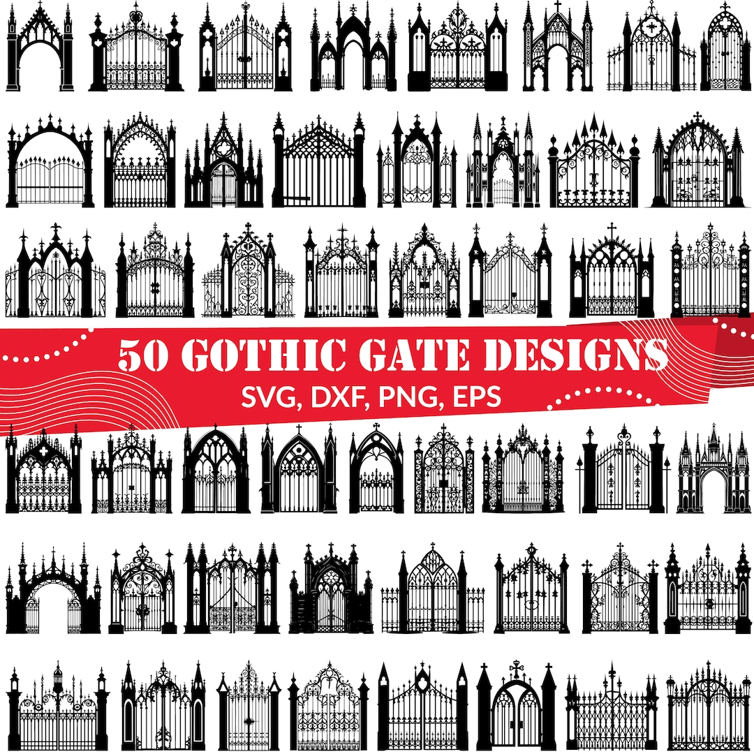 Gothic Gate SVG Bundle, Gothic Gate Dxf, Gothic Gate Png, Gothic Gate ...