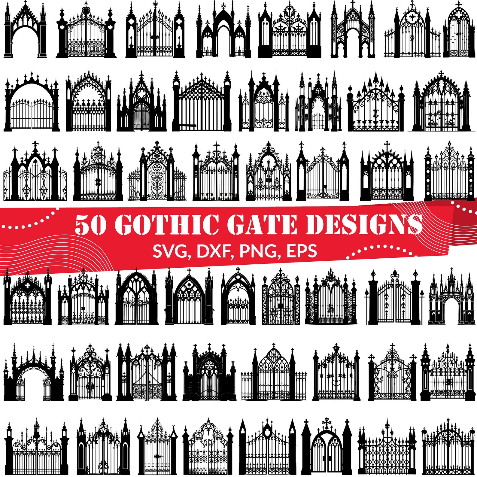 Gothic Gate SVG Bundle, Gothic Gate Dxf, Gothic Gate Png, Gothic Gate ...