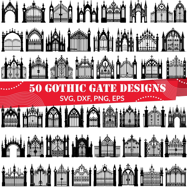 Gothic Gate SVG Bundle, Gothic Gate Dxf, Gothic Gate Png, Gothic Gate ...