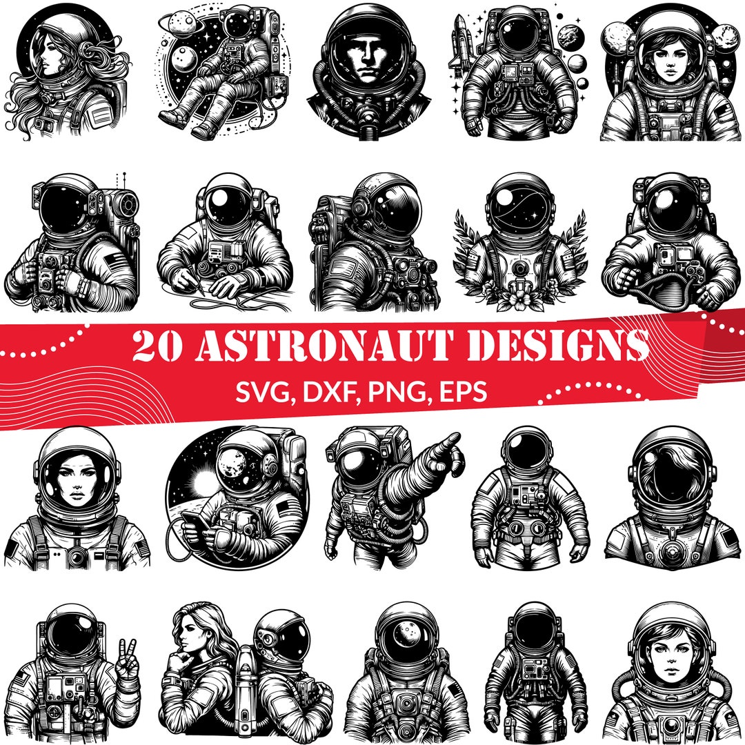 Astronaut SVG Bundle, Spaceman Svg, Astronaut Dxf, Astronaut Png ...